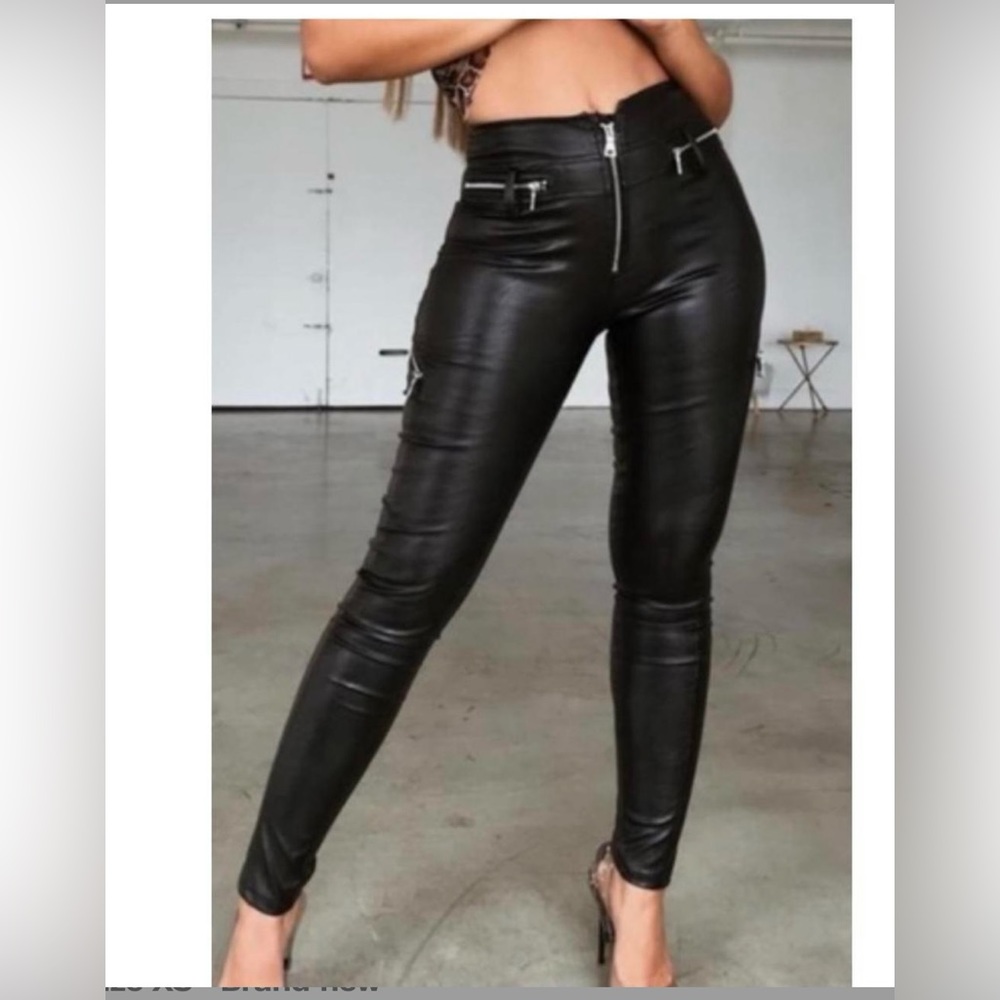 Tiger Mist Black Leather Pants - Gem